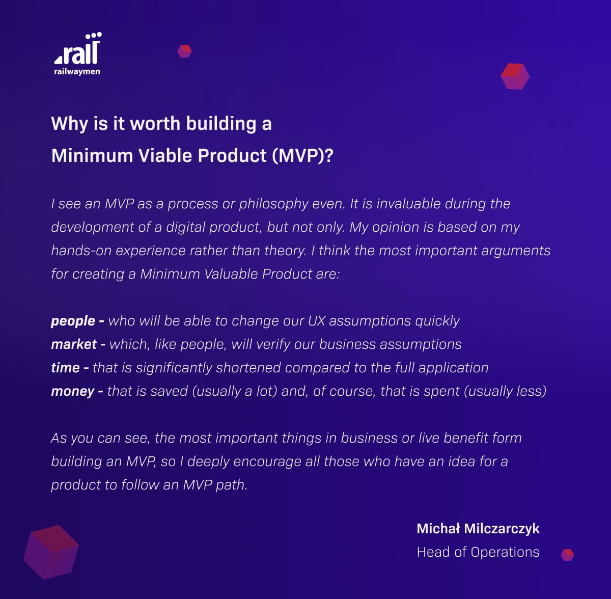 What is an MVP in Agile Software Development and How Much Does it Cost | Railwaymen